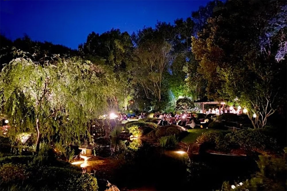 Japanese Garden At Night